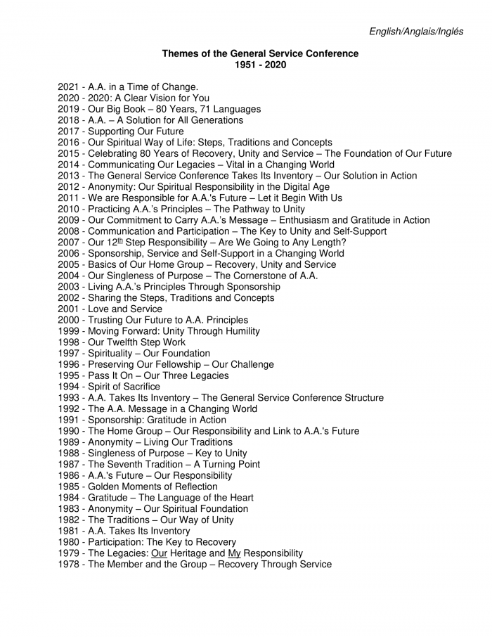 All Members! GSO Requests Ideas For The Theme Of 2022 General Service ...