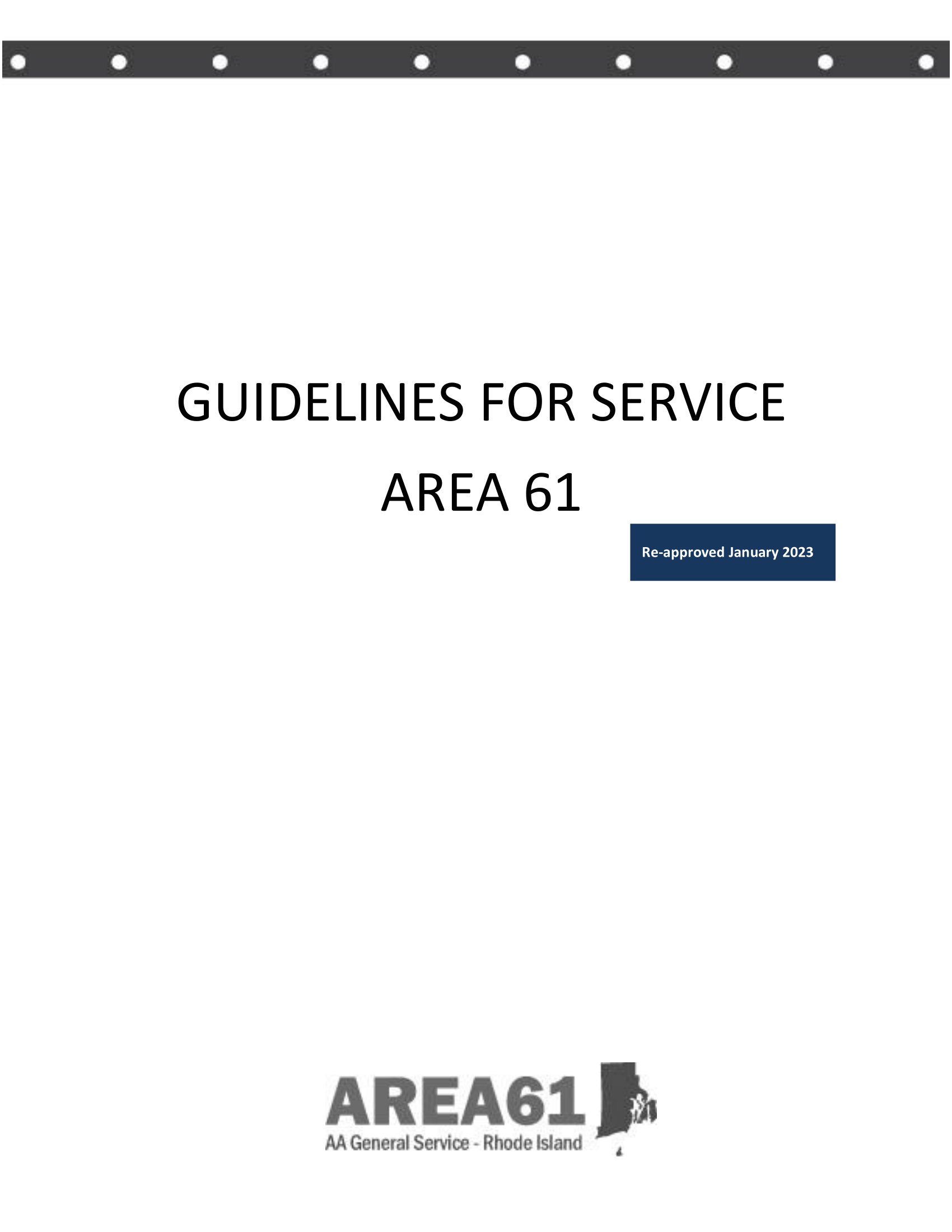 Now Available! Area 61 Service Manual and Guidelines - Alcoholics Anonymous in Rhode Island