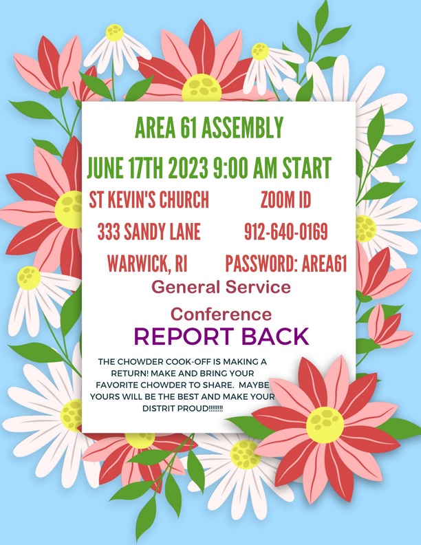 Area 61 Rhode Island Area Assembly - Alcoholics Anonymous in Rhode Island