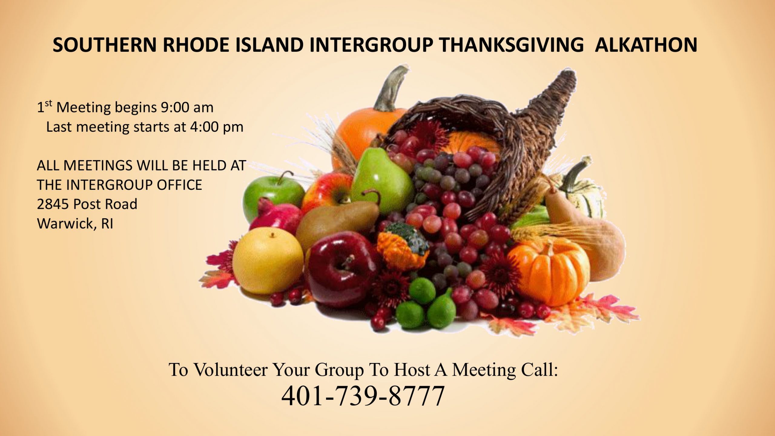 Southern Rhode Island Intergroup Thanksgiving Alkathon - Alcoholics ...