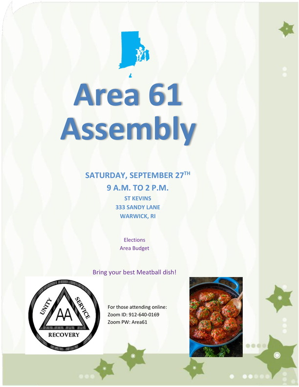 Area 61 Rhode Island Area Assembly - Alcoholics Anonymous in Rhode Island