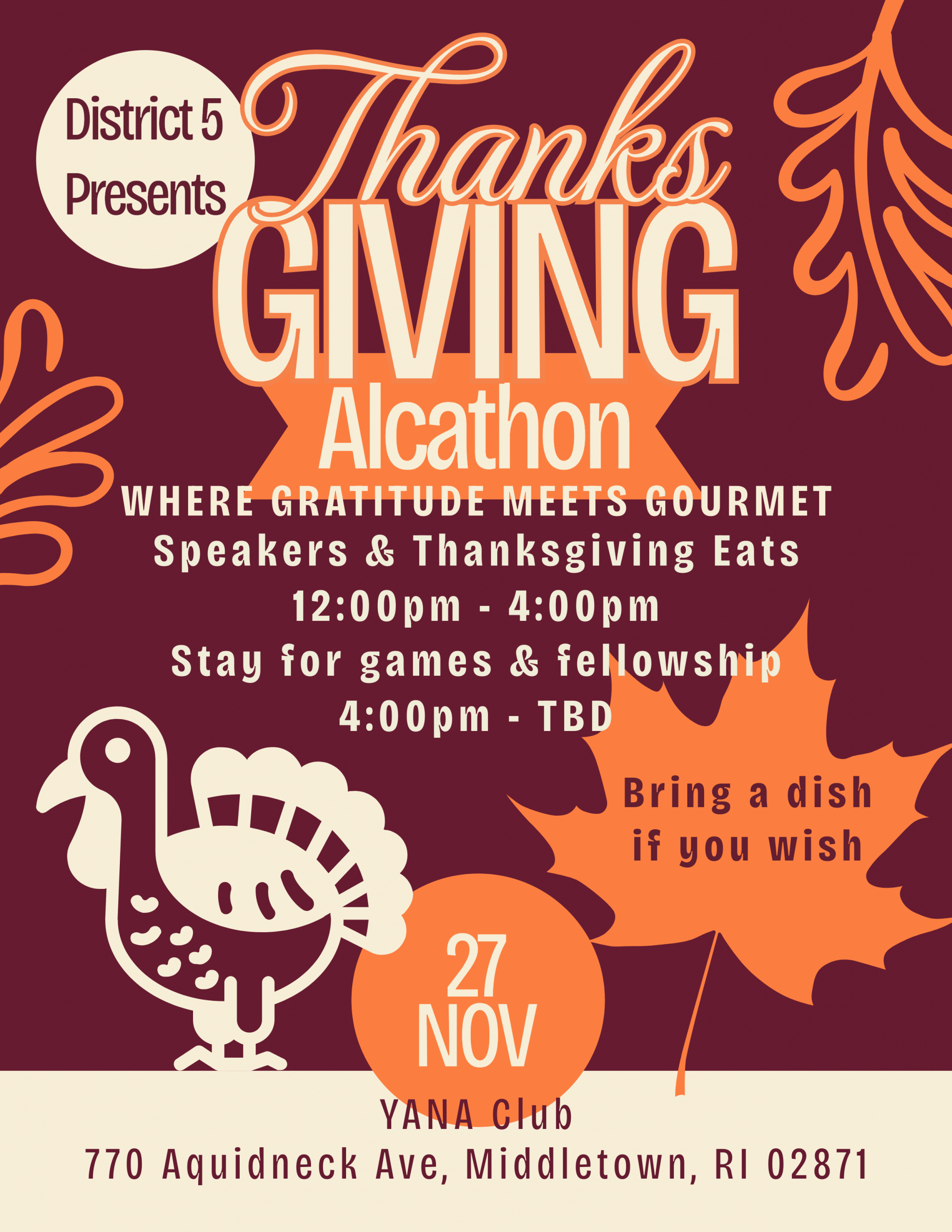 Thanksgiving Alcathon Hosted By District 5 - Alcoholics Anonymous in ...